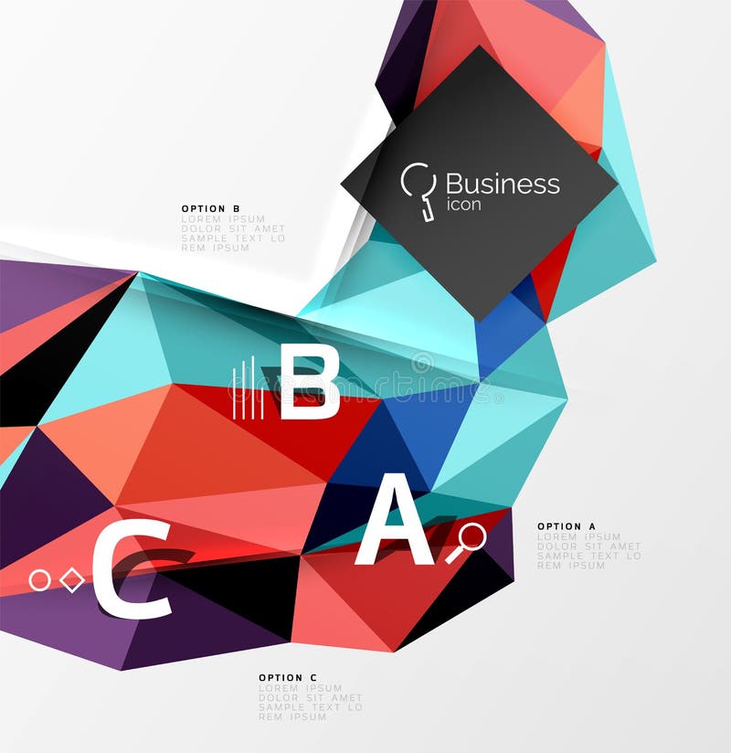 3d Polygonal Object Triangles, Abstract Background Stock Vector ...