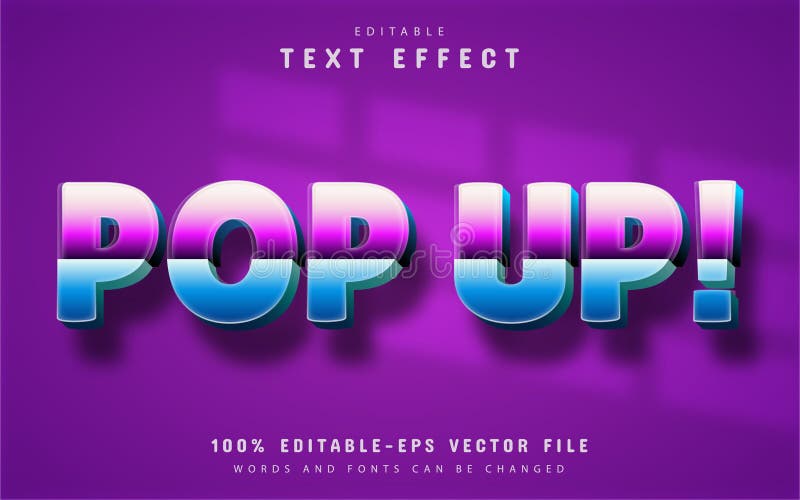 3d Pop up text effect stock vector. Illustration of alphabet - 256142259