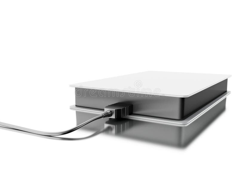 3d Portable External Hard Disk Drive Stock Illustration - Illustration ...