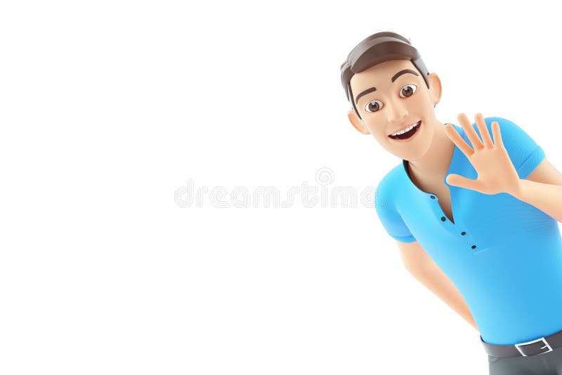 Cartoon Man Saying Hello Stock Illustrations – 417 Cartoon Man Saying ...
