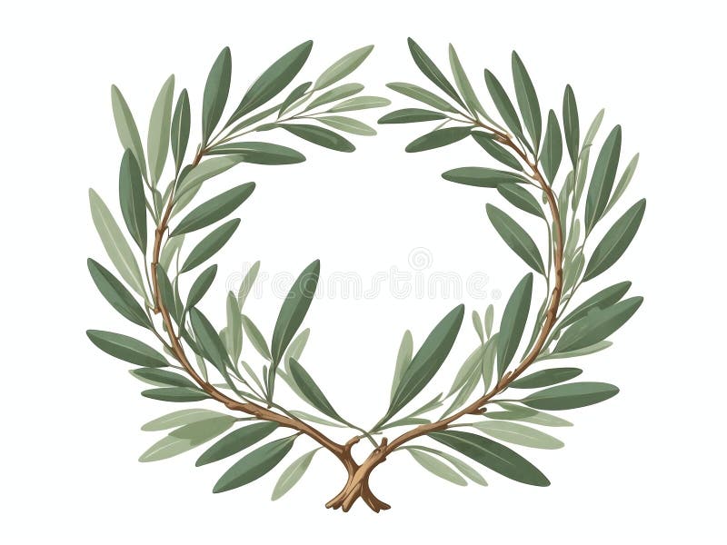 2d Portrait of a Olive Branch Medieval Crest Isolated Ai Generated ...