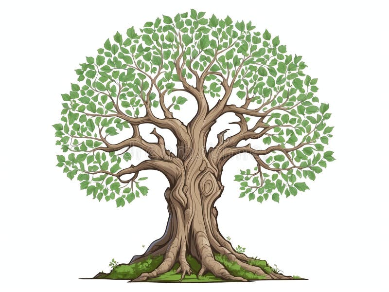 2d Portrait of a Tree Medieval Crest Isolated in White Ai Generated ...