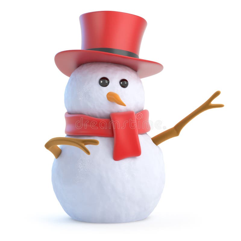3d Posh snowman points stock illustration. Illustration of festive ...