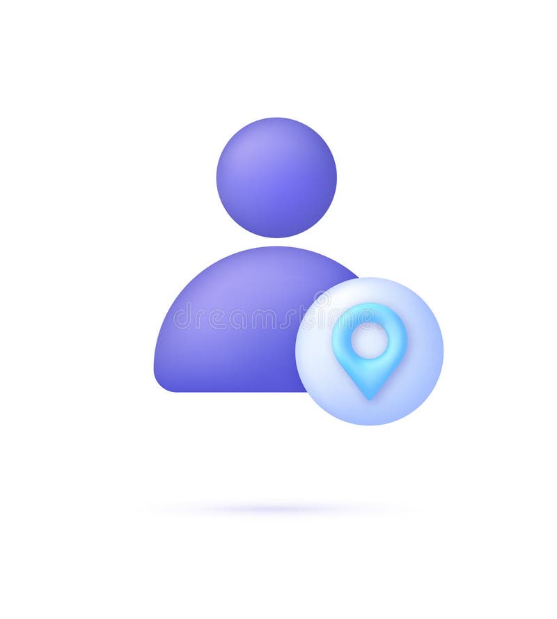3D Position Icon. Location Pin with Man Icon Stock Vector ...