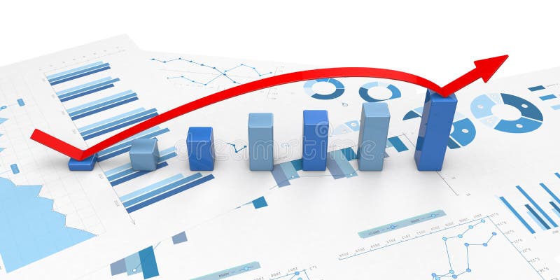 3d positive bar Graphs stock illustration. Illustration of rapid - 67084742