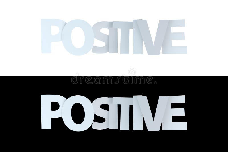 3D Positive Text on White and Black Version Stock Illustration ...