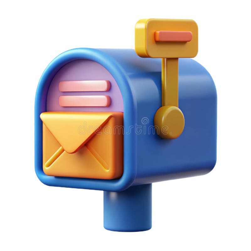3D Post Icon with Letterbox Representing Digital Mail and Online ...