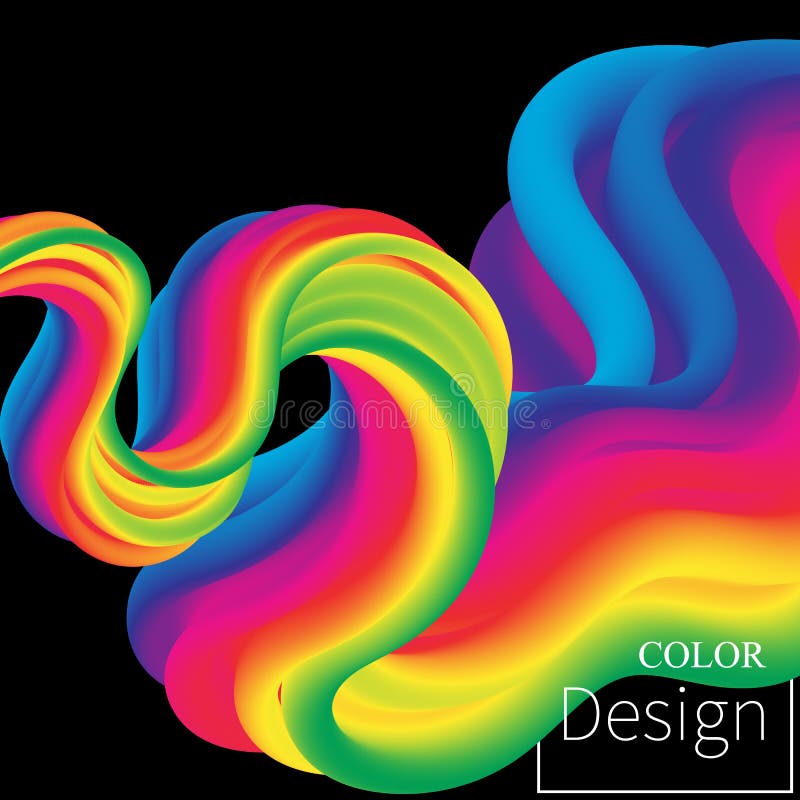 3d Poster. Fluid Colors. Liquid Shape. Ink Splash Stock Vector ...