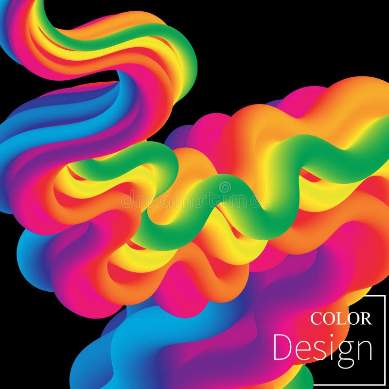 3d Poster. Fluid Colors. Liquid Shape. Ink Splash Stock Vector ...