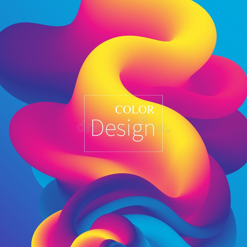 3d Poster. Fluid Colors. Liquid Shape. Ink Splash Stock Vector ...