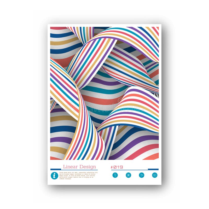 3D Poster. a Three-dimensional Background of Parallel Colored Lines ...