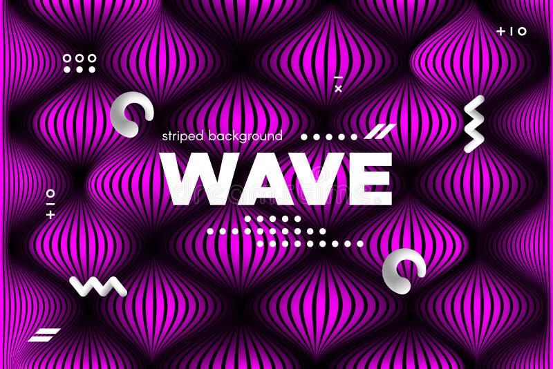3d Striped Template with Ripple Effect. Stock Vector - Illustration of ...