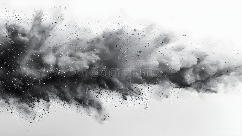 3D Powder Particles Creating a Misty Smoky Effect on a White Background ...