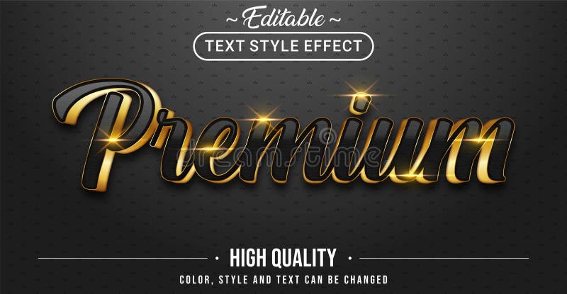 3D Premium Black and Gold Text Effect - Editable Text Effect Stock ...