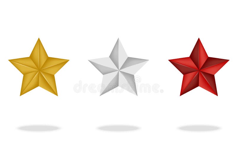 3D Premium Star with Shadow on White Background Illustration Stock ...
