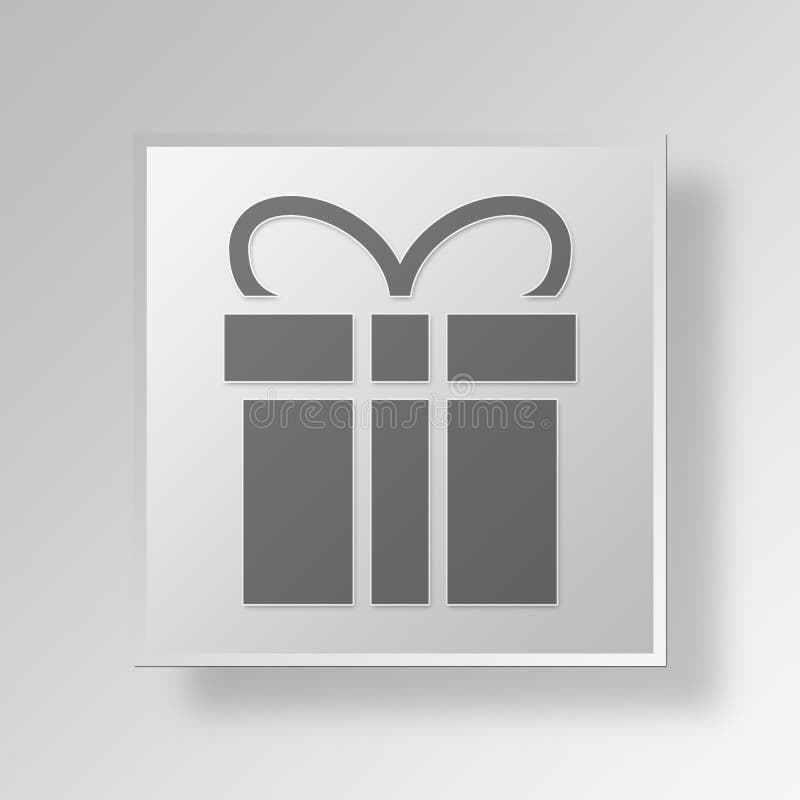 3D Present Icon Business Concept Stock Illustration - Illustration of ...