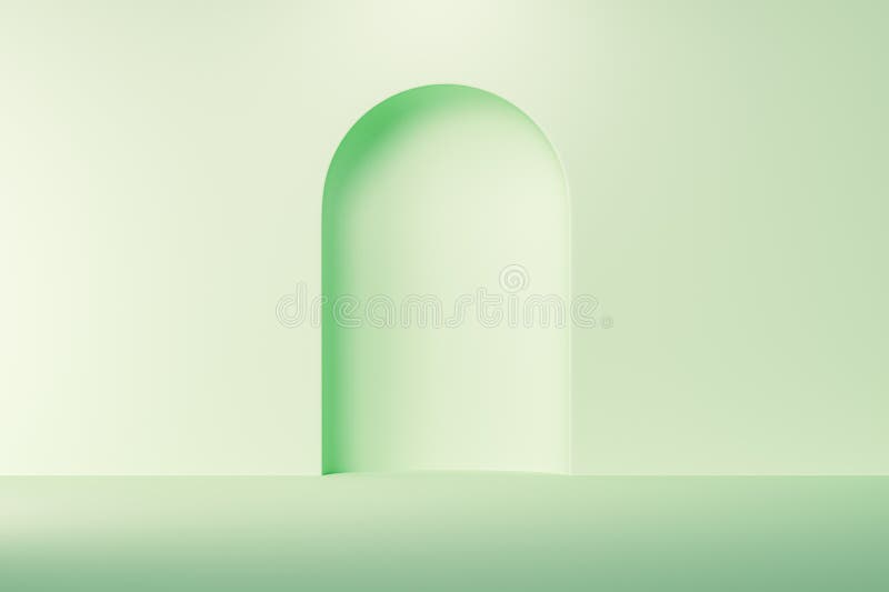 3d Presentation Background Over Green Wall with Arch Stock Illustration ...