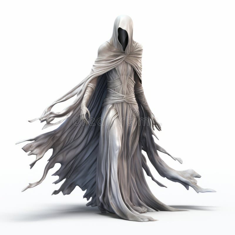 Ethereal 3d Wraith in Unreal Engine Style on Isolated White Background ...