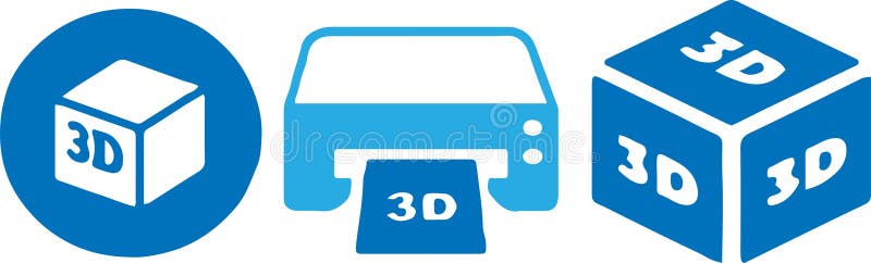 3D Print Icon on White Background Stock Vector - Illustration of ...
