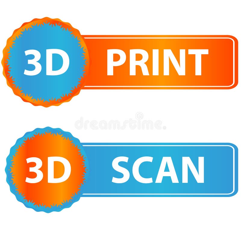 3d print and scan icons stock vector. Illustration of evolution - 38122733