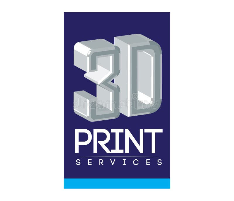 3D Print Service Logo Design Stock Vector - Illustration of company ...