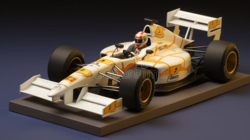 3d Printable Formula One Model with Dark White and Light Amber Style ...