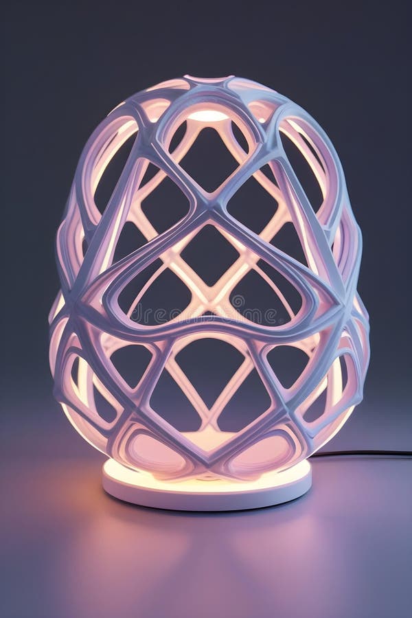 3D-printable Lamp, Sleek Parametric Design Stock Illustration ...