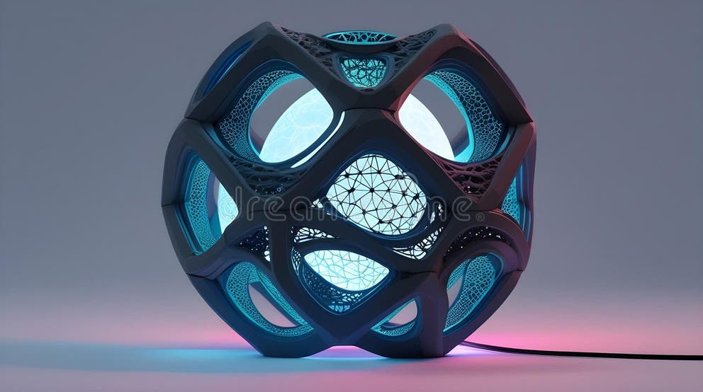 3D-printable Lamp, Sleek Parametric Design Stock Illustration ...