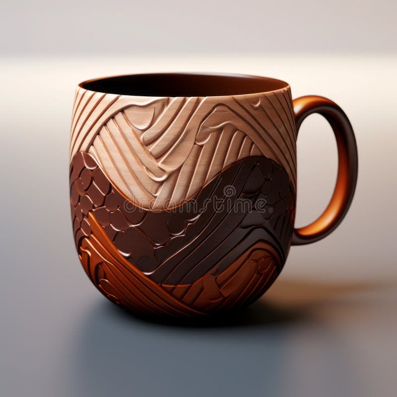 Unique 3d Brown Mug with Realistic Details and Fluid Color Combinations ...