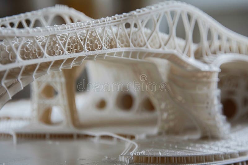 3D Printed Bridge Model stock illustration. Illustration of printed ...