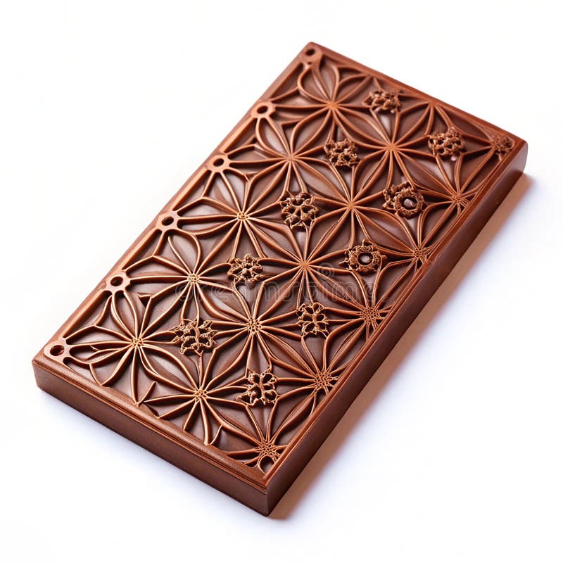 3D Printed Chocolate Bar Wrapper with Intricate Patterns Stock ...