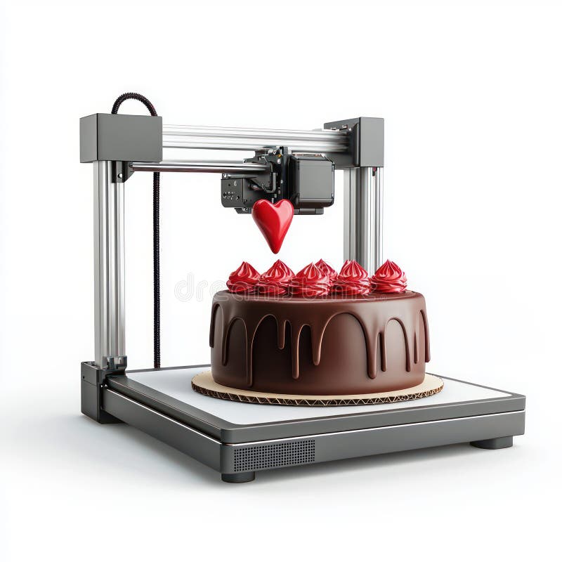 3D Printed Chocolate Cake stock illustration. Illustration of modern ...