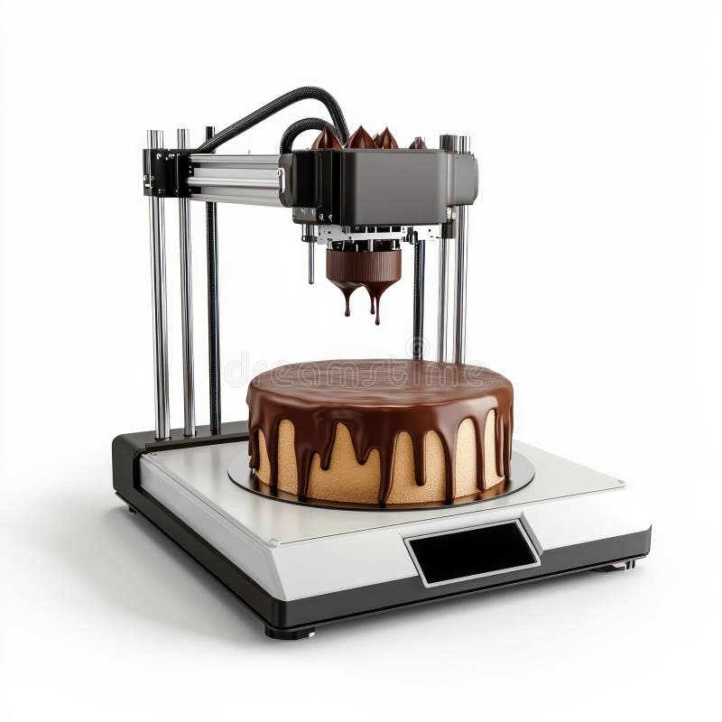3D Printed Chocolate Cake stock illustration. Illustration of gourmet ...
