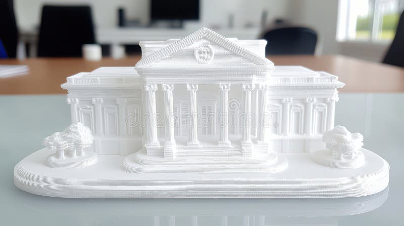 3D Printed Classical Building Model Stock Illustration - Illustration ...