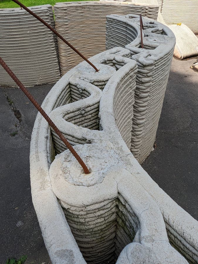 3d Printed Concrete Masonry Wall of a Small Architecture Artistic House ...