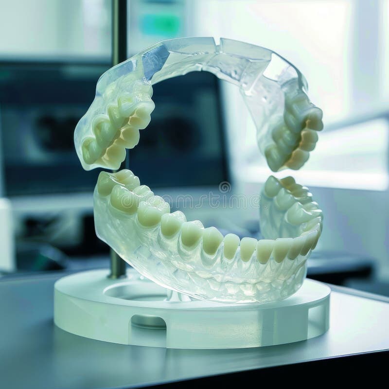 3D Printed Dental Model on Display Stock Illustration - Illustration of ...