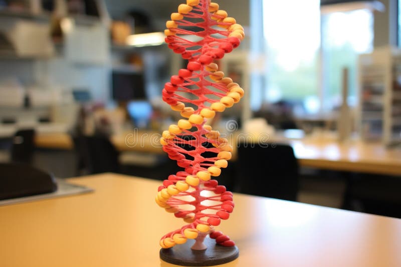 3d Printed Dna Model on a Lab Bench Stock Illustration - Illustration ...