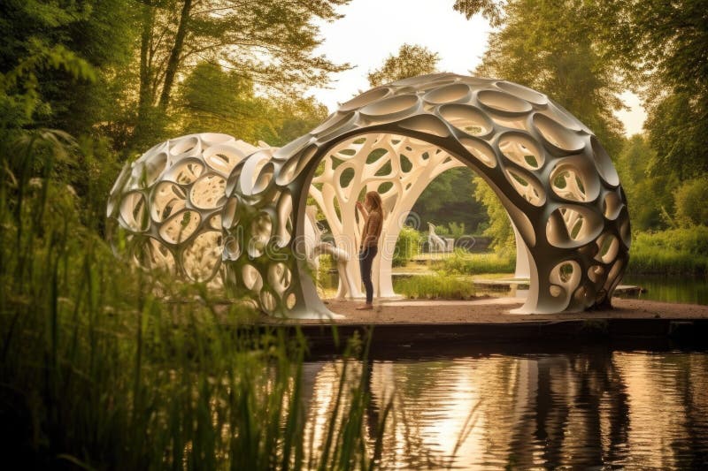 4d Printed Eco-friendly Structures in Nature Stock Photo - Image of ...
