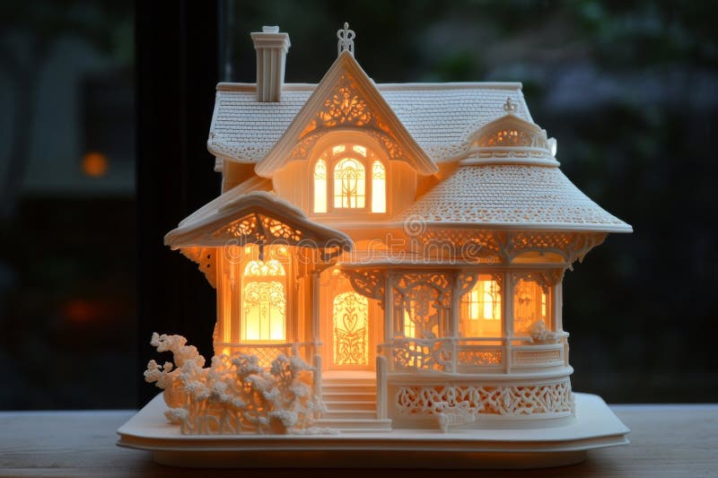 3D Printed Exquisite Victorian Home Model Stock Illustration ...