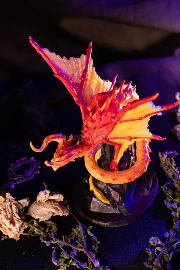 Red Dragon Mini Figure Dnd Fantasy Stock Image - Image of figure, games ...