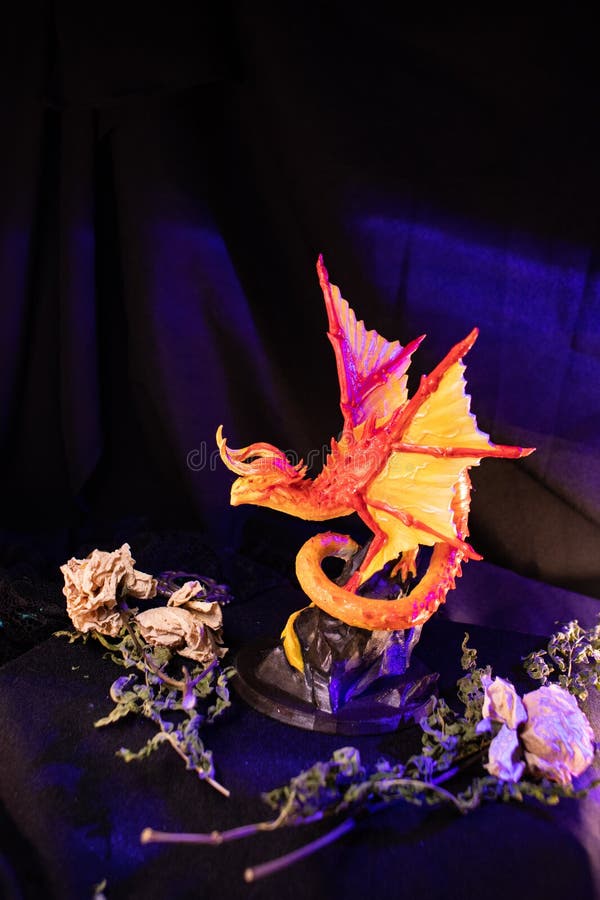 Red Dragon Mini Figure Dnd Fantasy Stock Photo - Image of printed ...