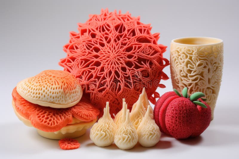 3d Printed Food Art with Intricate Patterns Stock Illustration ...