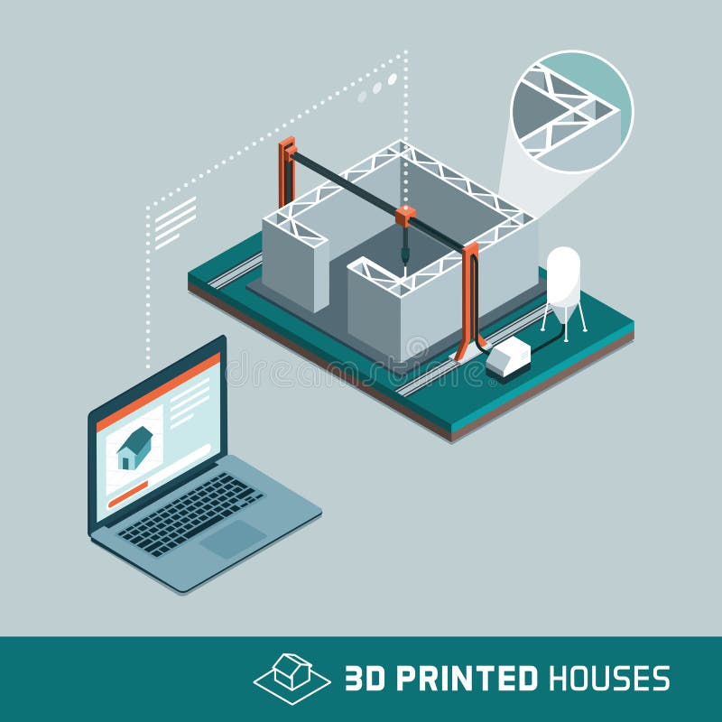 3D Printed House and Innovative Construction Industry Solutions Stock ...