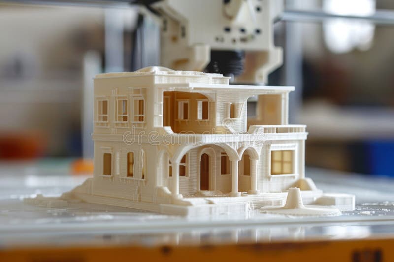 3D-printed house model stock illustration. Illustration of structure - 311145462