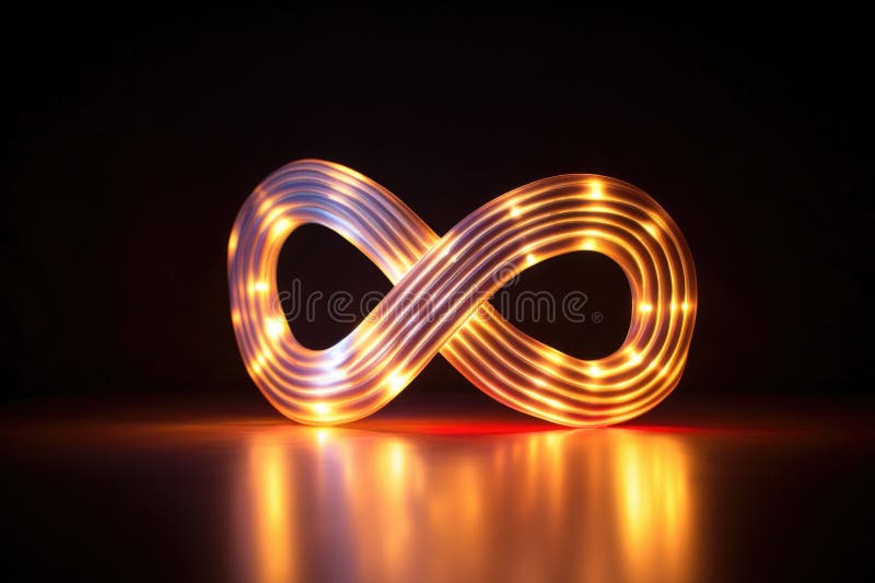 A 3d Printed Infinity Symbol Against a Lighted Backdrop Stock ...