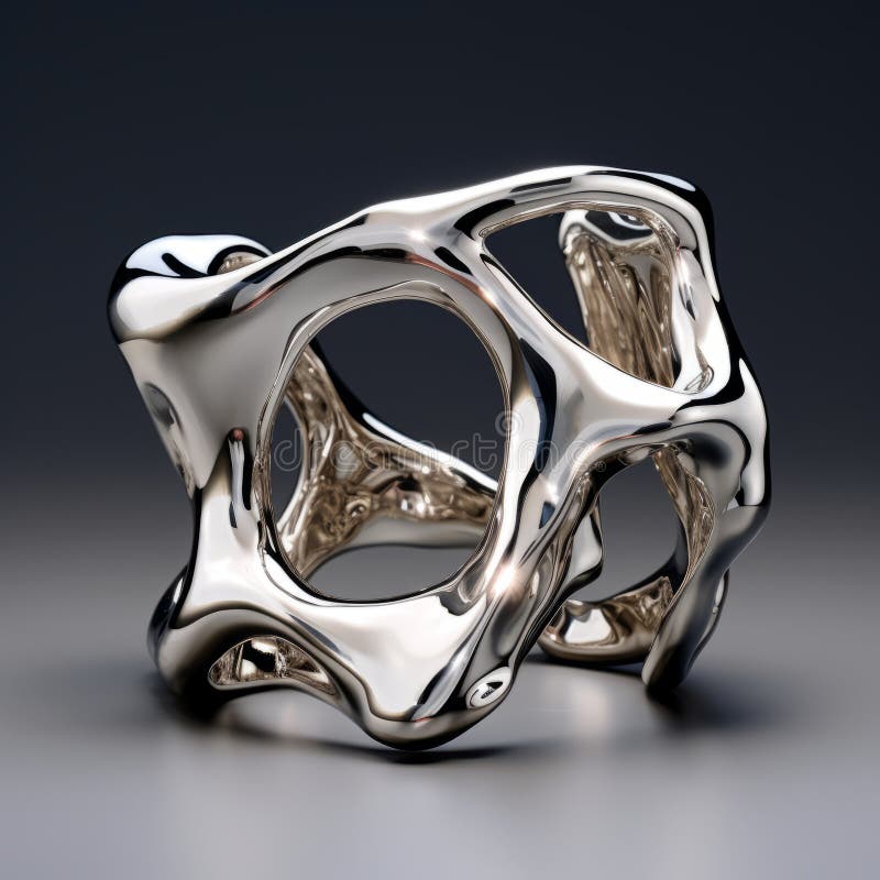 3d Printed Jewelry with Irregular Organic Forms and Chrome Reflections ...