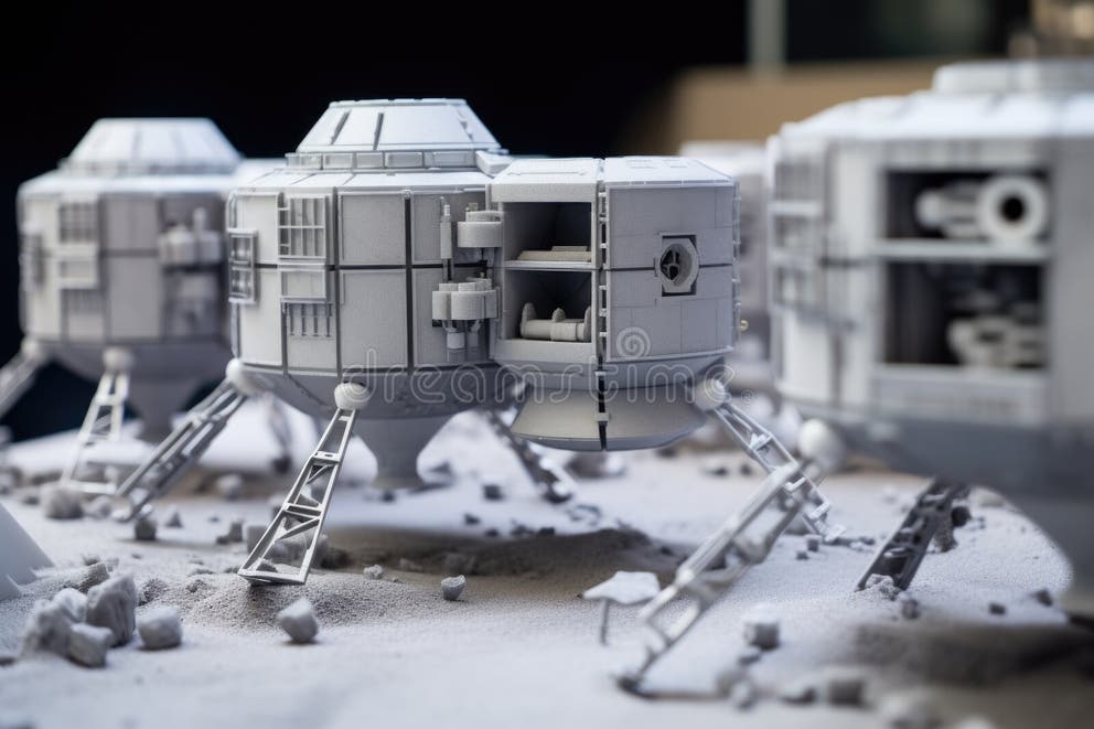 3d Printed Lunar Base Modules Connected Together Stock Illustration ...