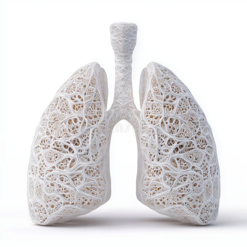 3D Printed Lungs Model Isolated on White Background Ultra Sharp High ...