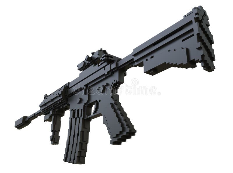 3d Printed Machine Gun Isolated Stock Illustration - Illustration of ...