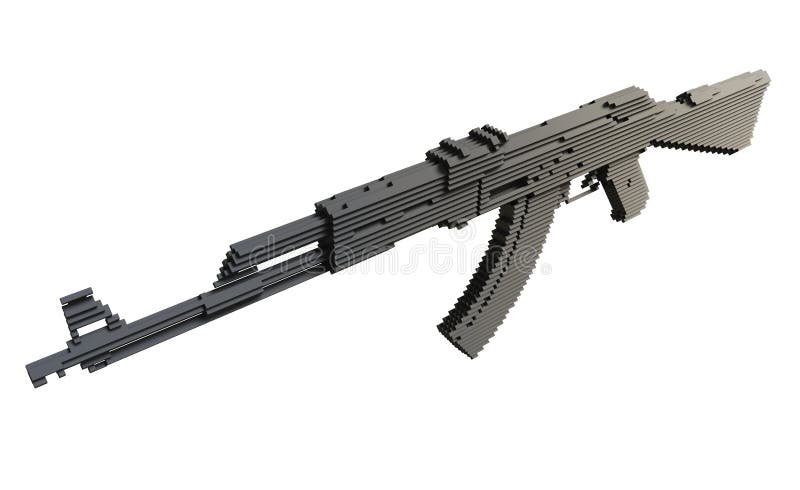 3d Printed Machine Gun Isolated Stock Illustration - Illustration of ...